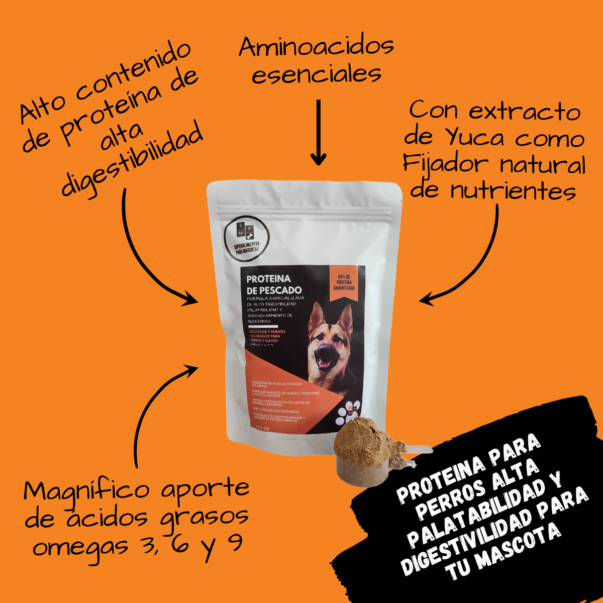 Kit Omegas + Proteina 1 kg de Superalimentos Para Mascotas